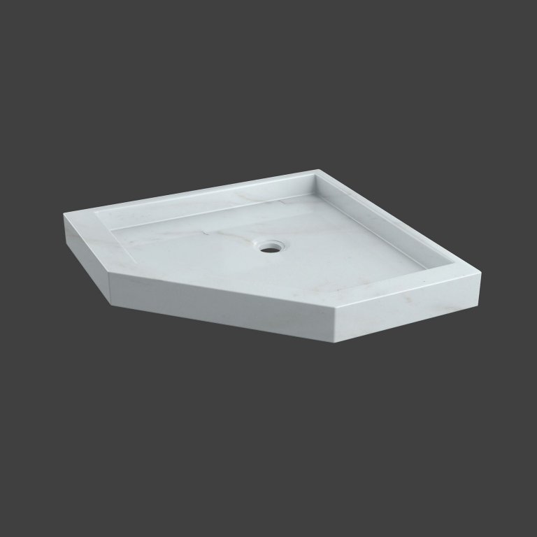 Traditional Stone Shower Base –Fixed Neo Angle – Mr. Marble
