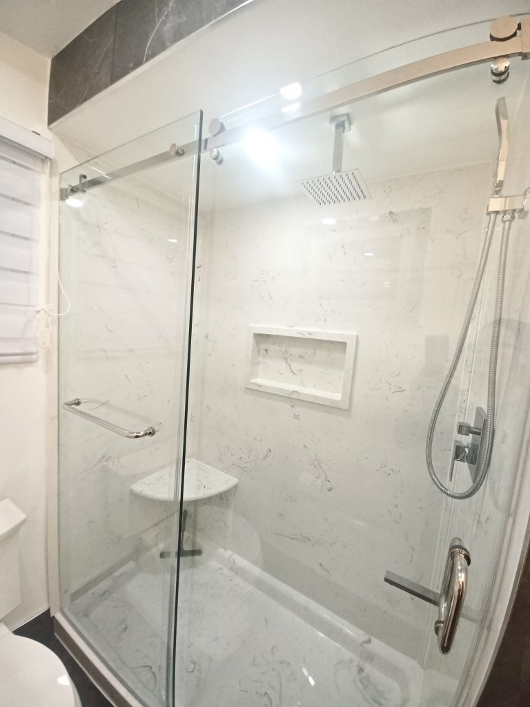 Corner Shower Seat with Support Legs – Mr. Marble